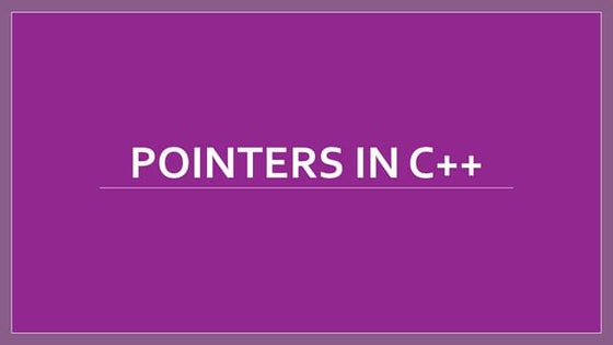 Pointers In C Programming Ppt