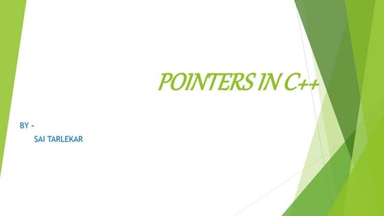 Pointers In C Programming | Ppt