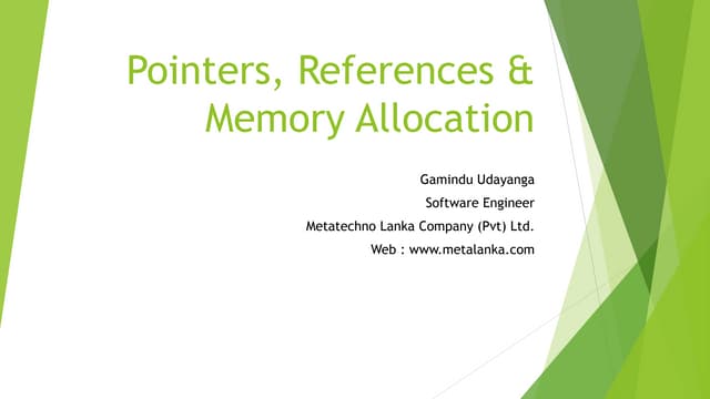 Pointers Refrences & dynamic memory allocation in C++ | PPT Pointers Refrences & dynamic memory allocation in C++ | PPT