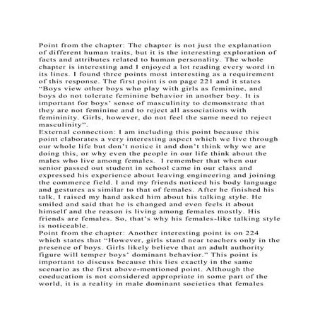 Point from the chapter The chapter is not just the explanation of.docx