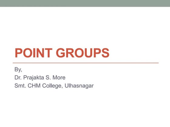 Chemistry-Fundamentals of group theory | PPT