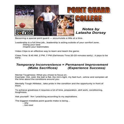 Point Guard College Notes | PDF