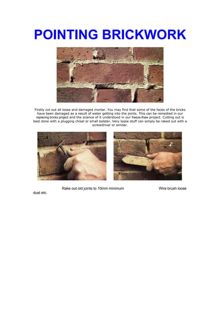 Jointing & Pointing Brick & Blockwork | PPT | Woodworking | Arts and Crafts