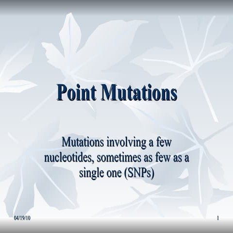 Point mutations ppt | PPT
