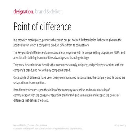 Point Of Difference | PPT