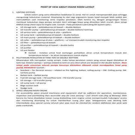Point of view engine room layout | DOCX