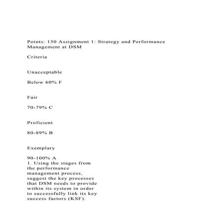 Points 150 Assignment 1 Strategy and Performance Management .docx ...