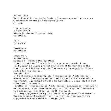 Points 200Term Paper Using Agile Project Management to Impleme.docx