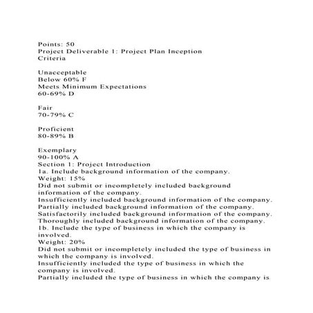 Project Deliverable 1 Project Plan InceptionDue Week 2 and worth .docx