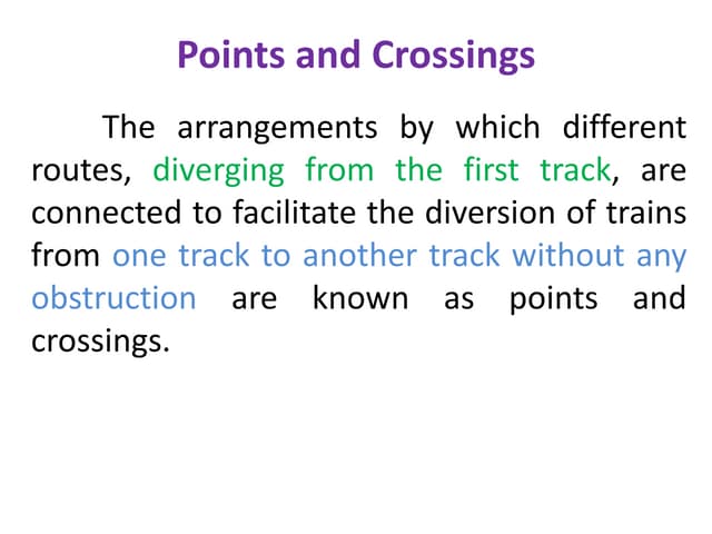 Railway points, crossings and components | PPTX