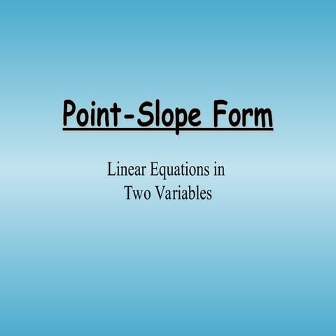 Point slope form (2).ppt..... Algebra 1 for tutoring | PPT