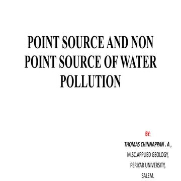 point source and non poinr source in water pollution | PPTX
