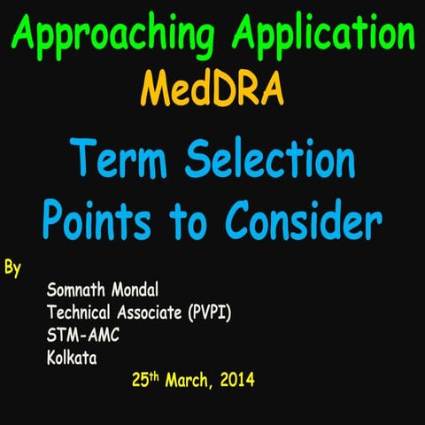 MedDRA Point to consider | PPTX