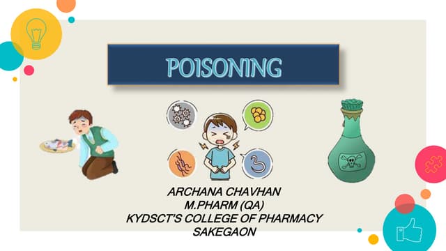 GENERAL PRINCIPLES OF TREATMENT OF POISONING | PPTX