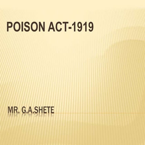 Poison act | PPTX