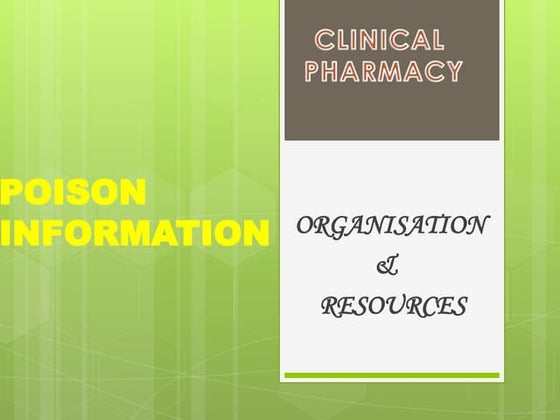 Poison information centre | PPT