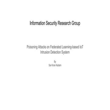 Poisoning attacks on Federated Learning based IoT Intrusion Detection ...