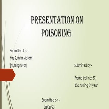 Poisoning | PPTX