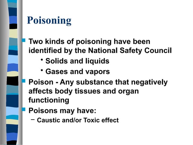 FIRST AID MEASURES IN POISONING | PPTX