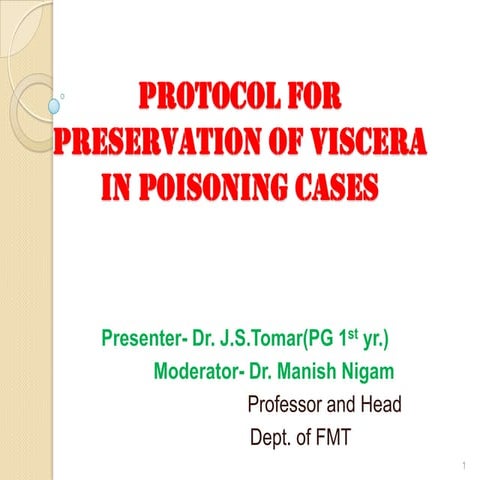 Collection and preservation of viscera for poison | PPTX