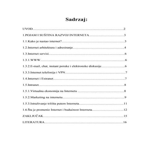 Pojam i sustina razvoj interneta | PDF