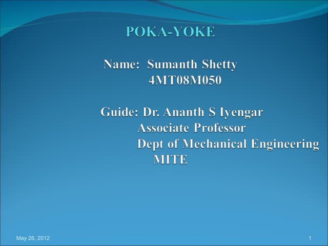 Poka yoke presentation | PPTX