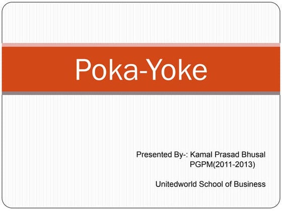Poka yoke presentation | PPTX