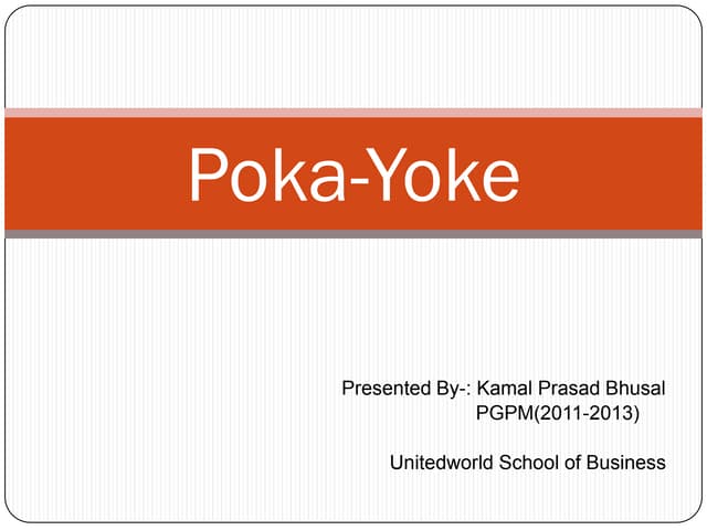 Poka yoke presentation | PPTX