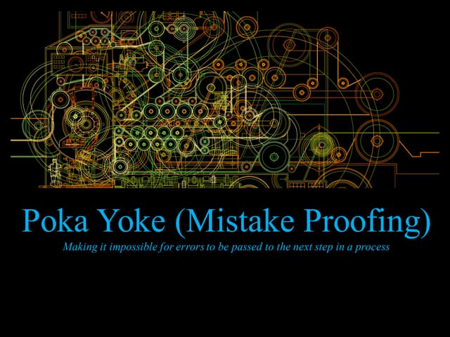 Poka yoke (mistake proofing) | PDF