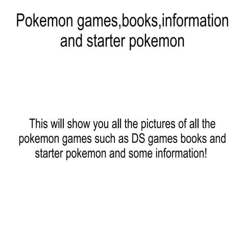 Pokemon information! | PPT