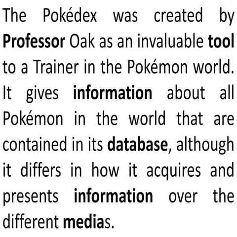 Pokemon, learning & libraries | PPT