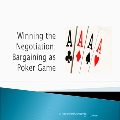 Negotiation as Poker Game | PPT