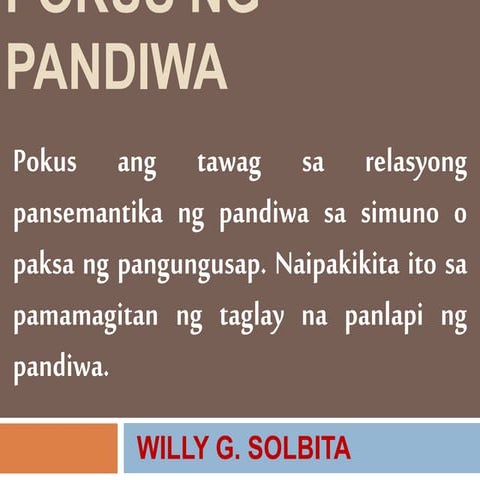 Pokus ng pandiwa | PPTX