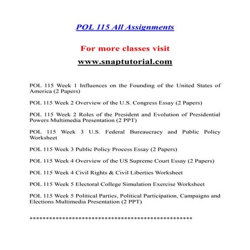 Pol 115 Effective Communication-snaptutorial.com