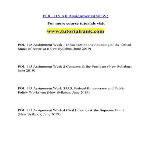 POL 215 Inspiring Innovation / tutorialrank.com