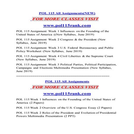 POL 115 RANK Remember Education--pol115rank.com