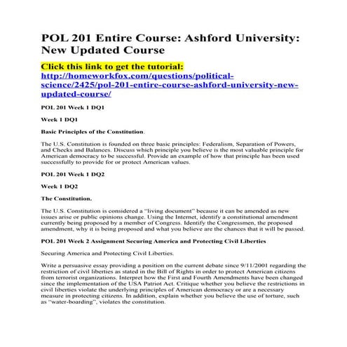 Pol 201 entire course | DOC