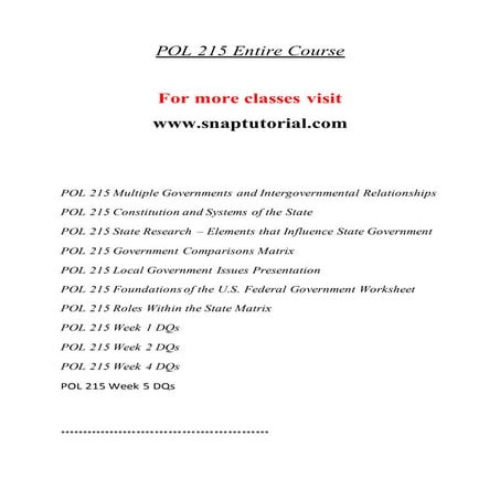 POL 215 Exceptional Education - snaptutorial.com