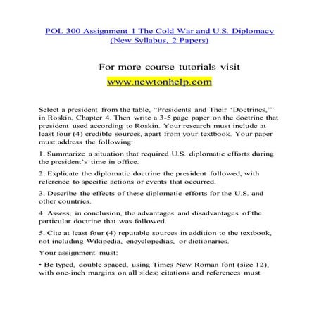 POL 300 Something Great/newtonhelp.com