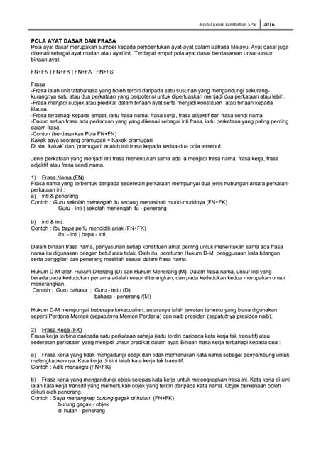 Nota Pola ayat | DOC