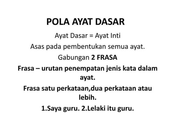 Nota Pola ayat | DOC