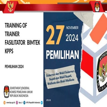 POLA BIMTEK KPPS PEMILIHAN PADA PEMILIHAN KEPALA DAERAH 2024 | PPT