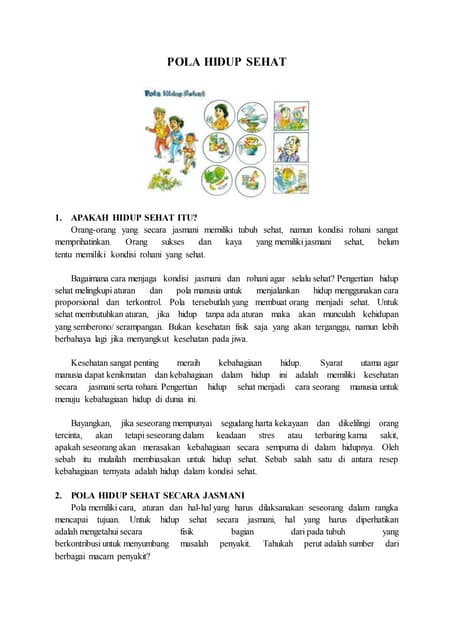 Ppt pola hidup sehat | PPTX