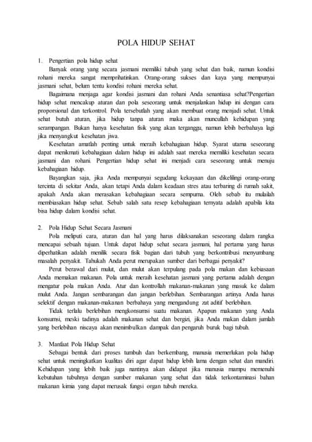Ppt pola hidup sehat | PPTX