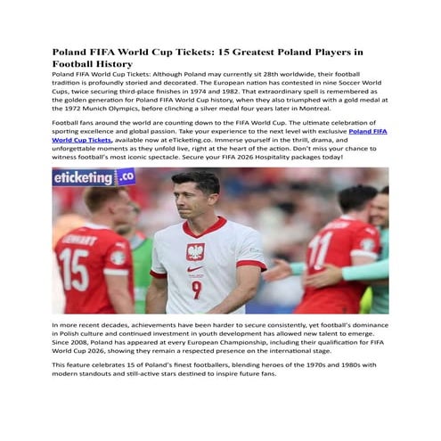 Poland FIFA World Cup Tickets 15 Greatest Poland Players in Football ...