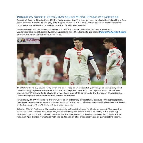 Poland VS Austria Euro 2024 Squad Michał Probierzs Selection.docx