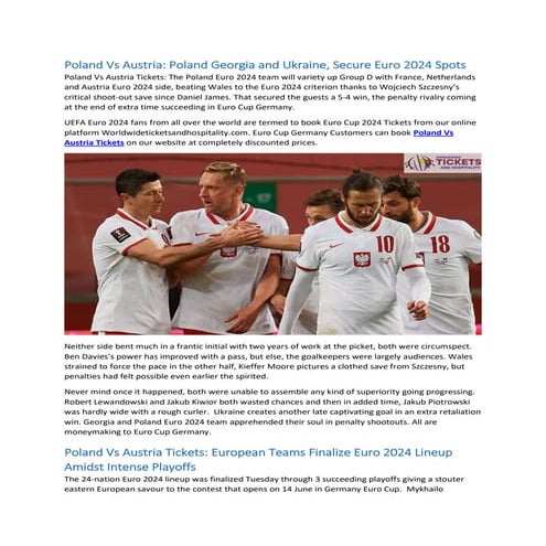 Poland Vs Austria Poland Georgia and Ukraine, Secure Euro 2024 Spots.docx