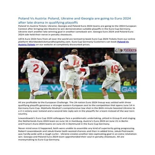 Poland Vs Austria Poland, Ukraine and Georgia are going to Euro 2024 ...