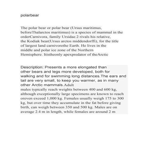 Polar bear | DOCX