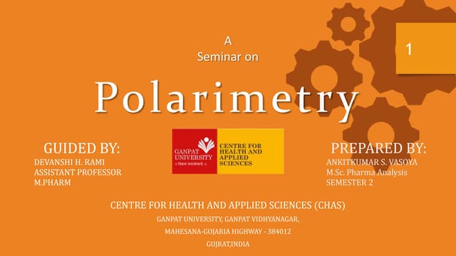 Optical Rotation and Polarimeter by Dr. A. Amsavel | PDF